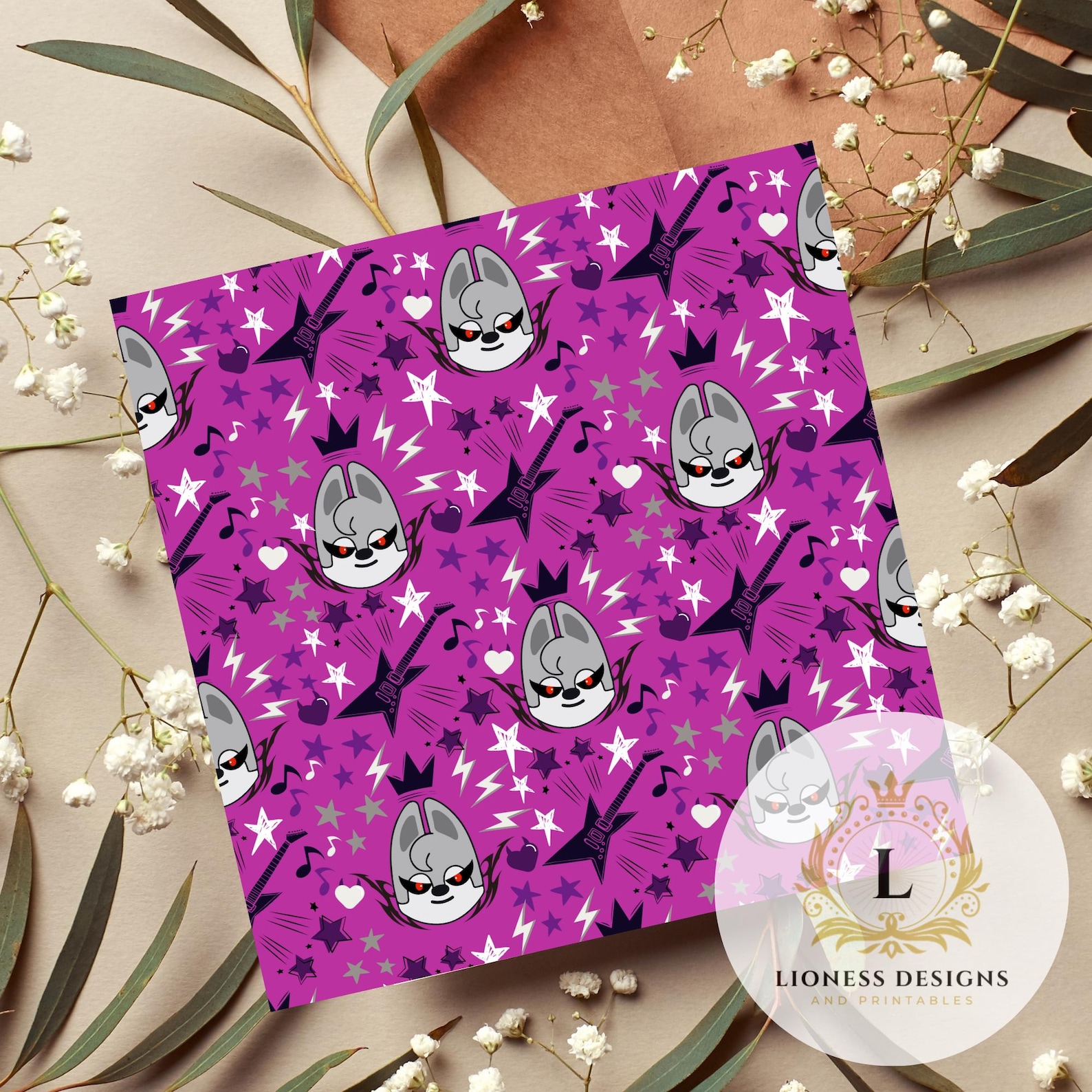 Evil Skzoo Digital Paper Straykids Seamless Wallpaper Purple Design ...