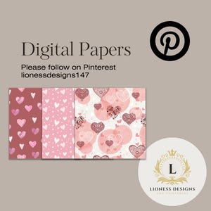 Valentine Seamless Digital Paper, Love Blush Heart Pattern ...
