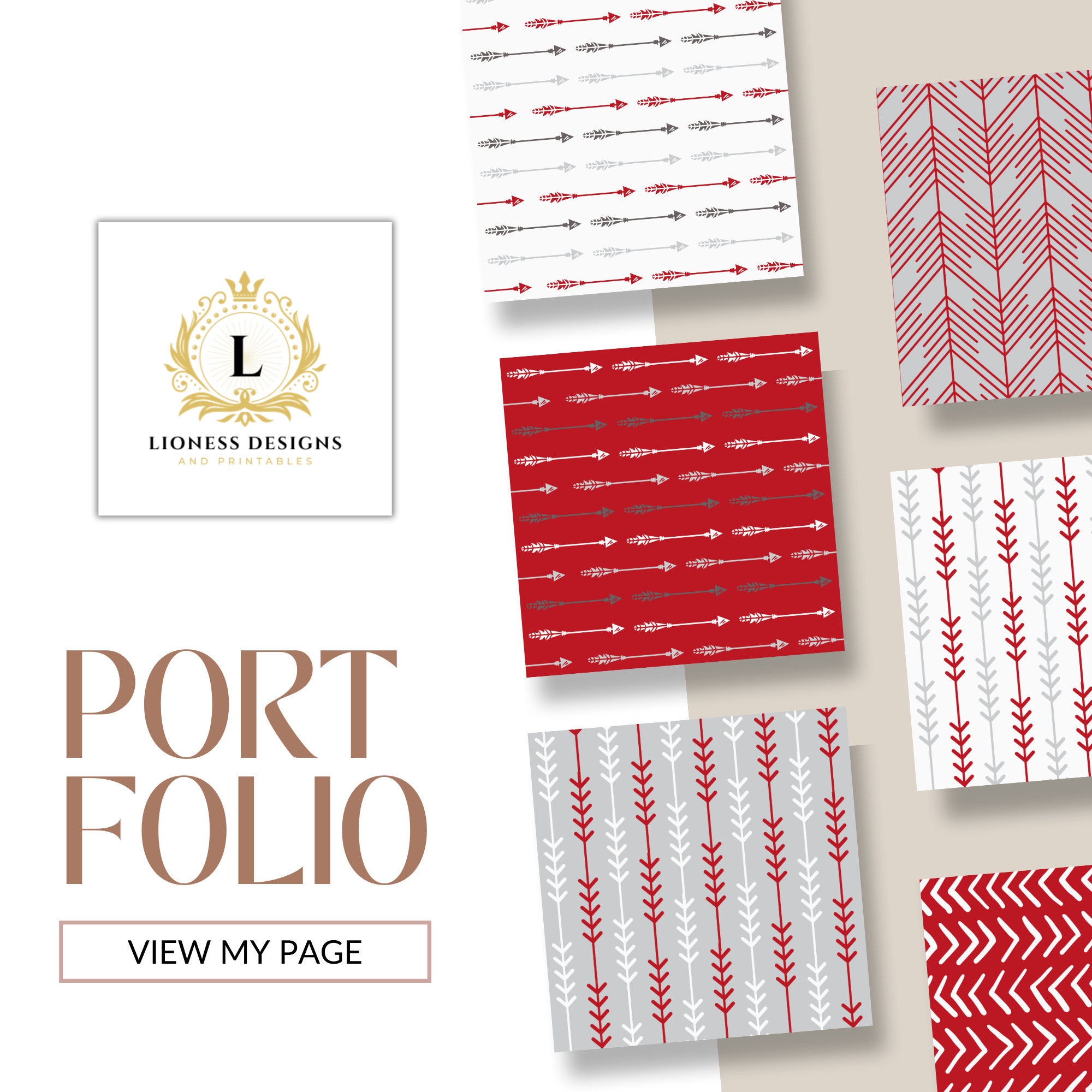 Arrow Red and Grey Digital Paper Pattern Arrow Pattern for Personal and ...