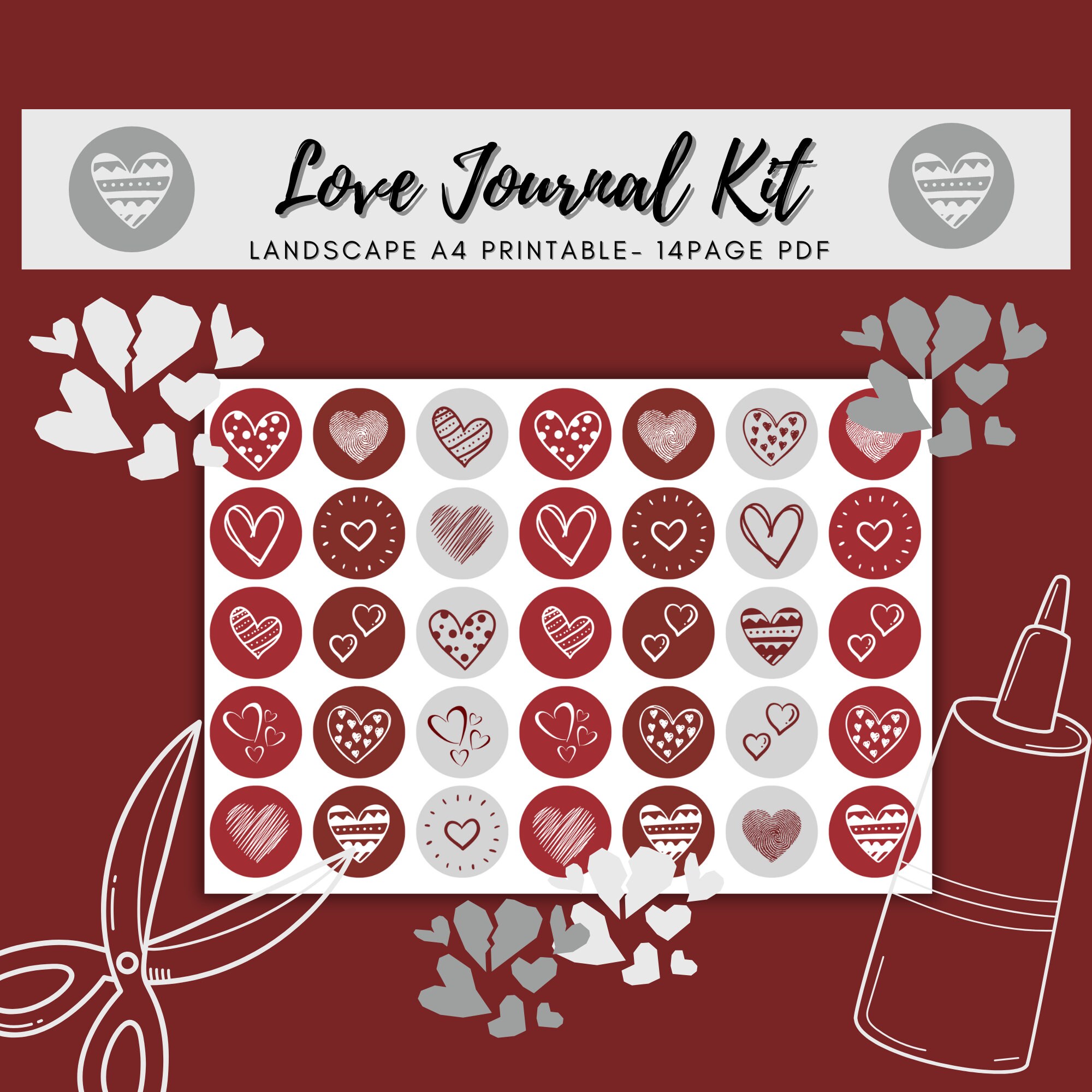 Red Valentine Journal Kit - Etsy