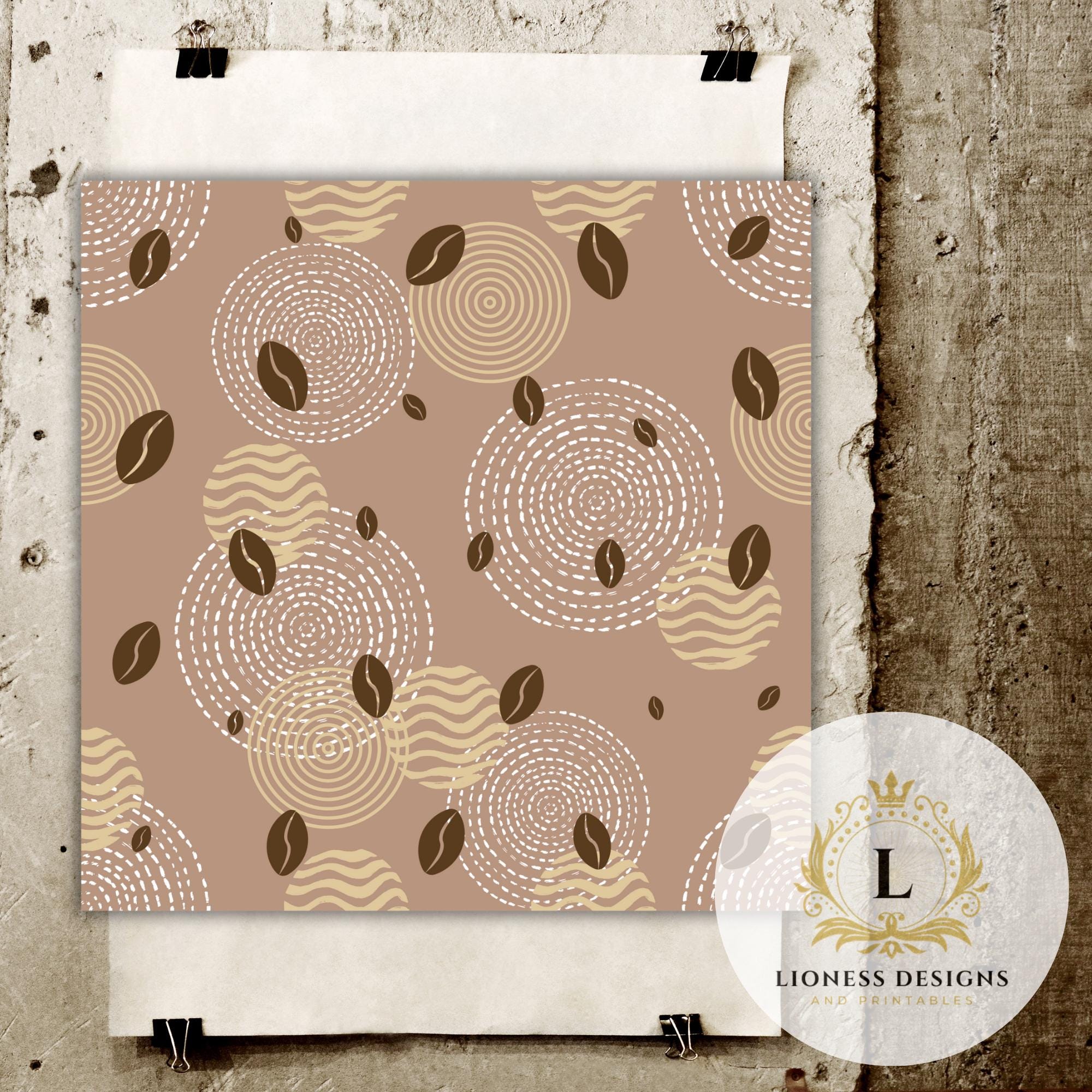 Coffee Seamless Digital Paper, Coffee Scrapbook Paper, Coffee Lover ...
