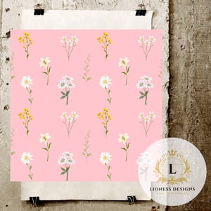 Daisy Seamless Digital Paper Pattern Multicolor Daisy Floral Pattern ...