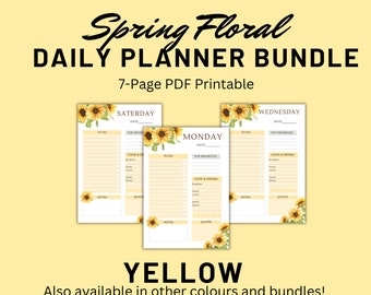 Purple Flower Daily Planner Printable - Etsy