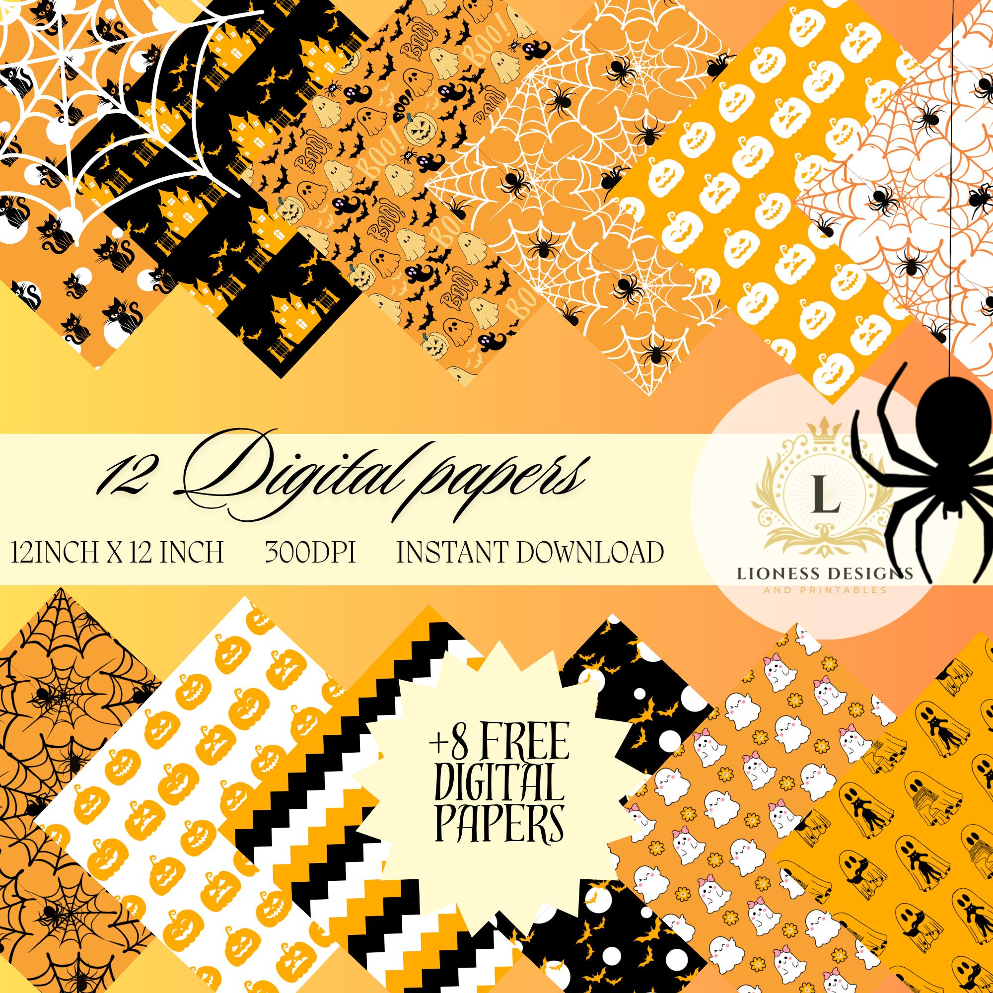20 Seamless Halloween Themed Digital Papers, Seamless Commercial Use ...
