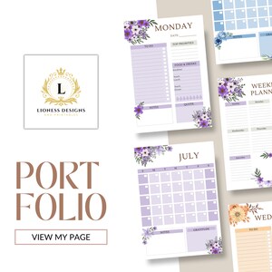 Purple Flower Daily Planner Printable - Etsy