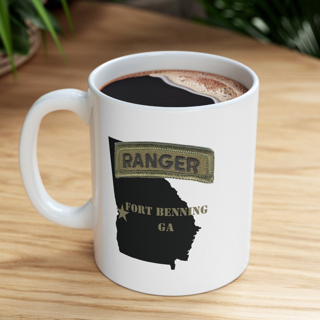 Subdued Ranger Tab Fort Benning Ceramic Coffee Mug 11oz, Army, Army ...