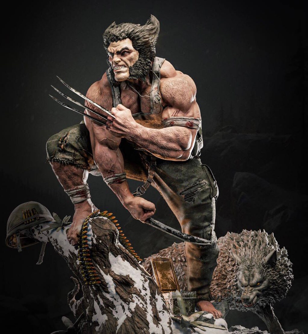 Wolverine Statue 3D STL File 3D Design 3D Printer Wolverine Statue STL ...