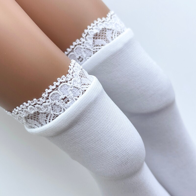 White Lace Socks - Etsy