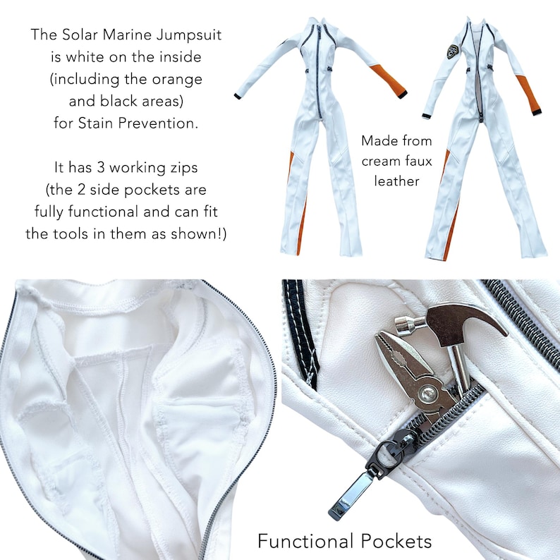 Smart Doll Solar Marine Jumpsuit Faux Leather Onesie All in One Piece ...