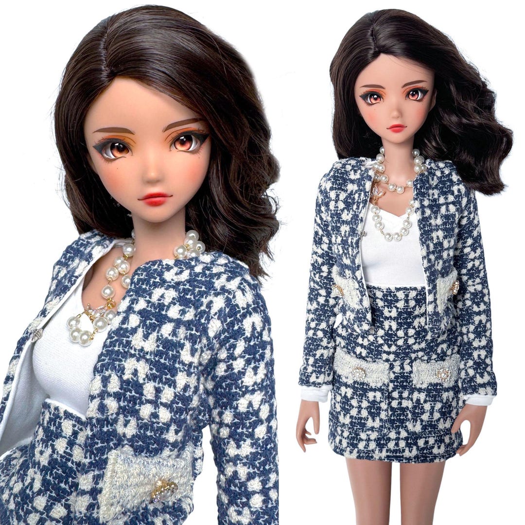Smart Doll Tweed Jacket & Fitted Skirt French Style Parisian Chic ...