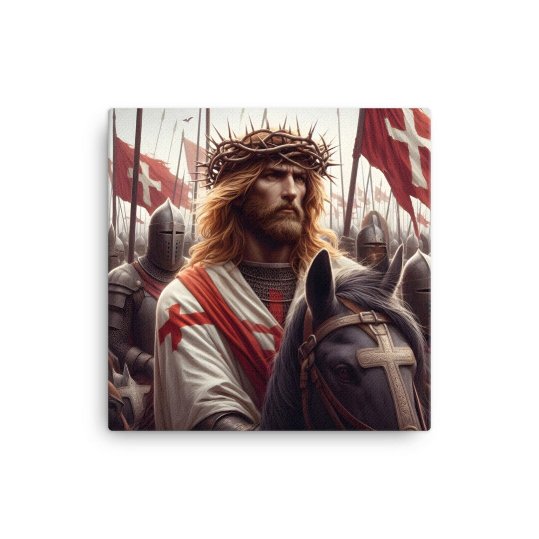 Jesus Knight Riding a Horse - Canvas Realistic - Etsy