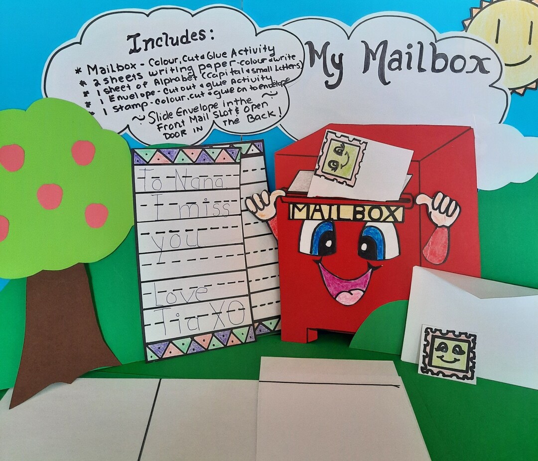 Build A Mailbox Printable Pdf Craft. Write a Letter, Make an Envelope ...