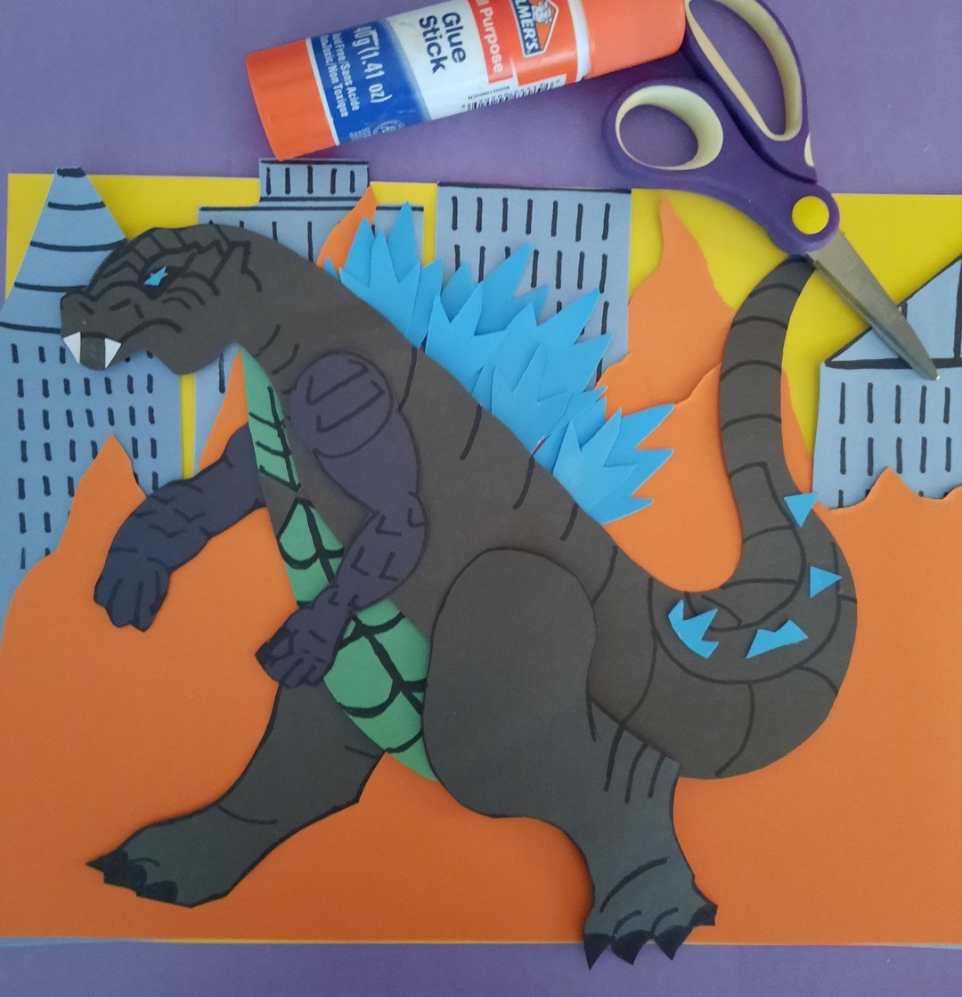 Build Godzilla Printable Pdf Craft for Kids. Cut and Glue Activity ...