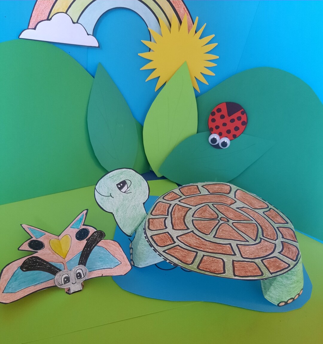 Build a Turtle Butterfly 3D Printable Pdf Craft. Colour Cut and Glue ...