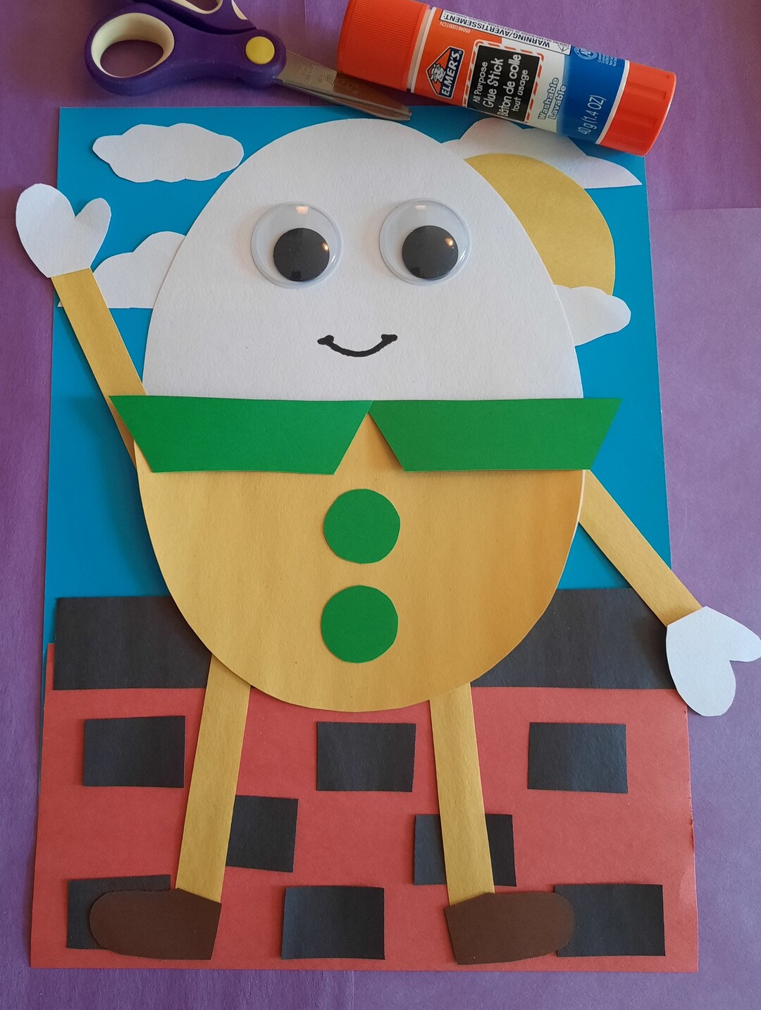 Build Humpty Dumpty Printable Pdf Craft for Kids. Cut and Glue Activity ...