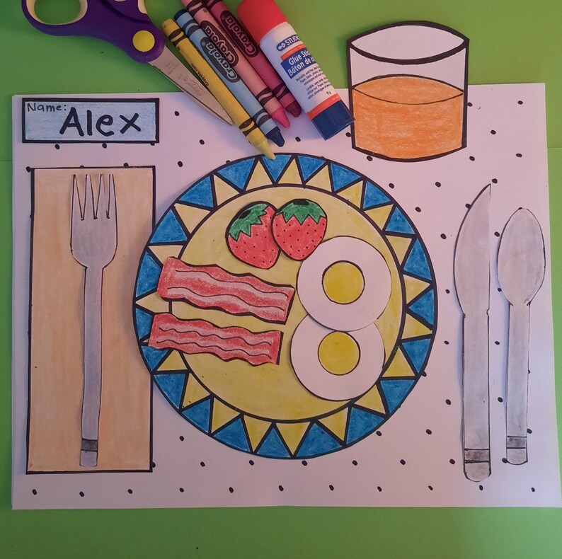 Personalized Placemat Table Setting Place Setting Printable Pdf Craft ...