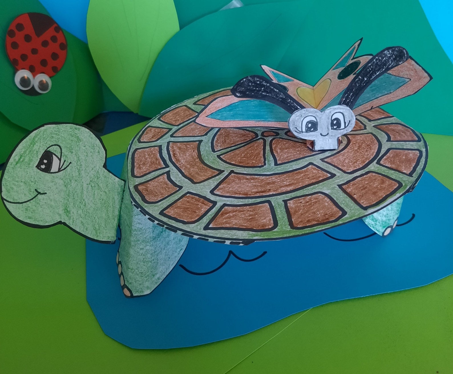Build a Turtle Butterfly 3D Printable Pdf Craft. Colour Cut and Glue ...