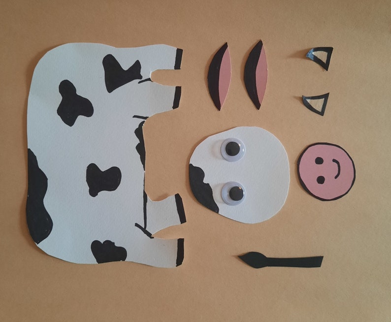 Build a Cow Printable Pdf Craft for Kids. Cut and Glue Activity ...