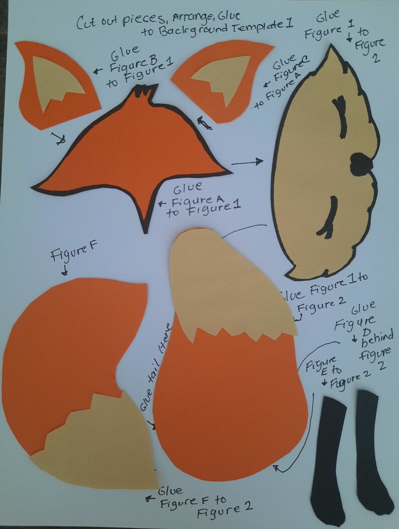 Build a Fox Printable Pdf Craft for Kids. Cut and Glue Activity. Paper ...