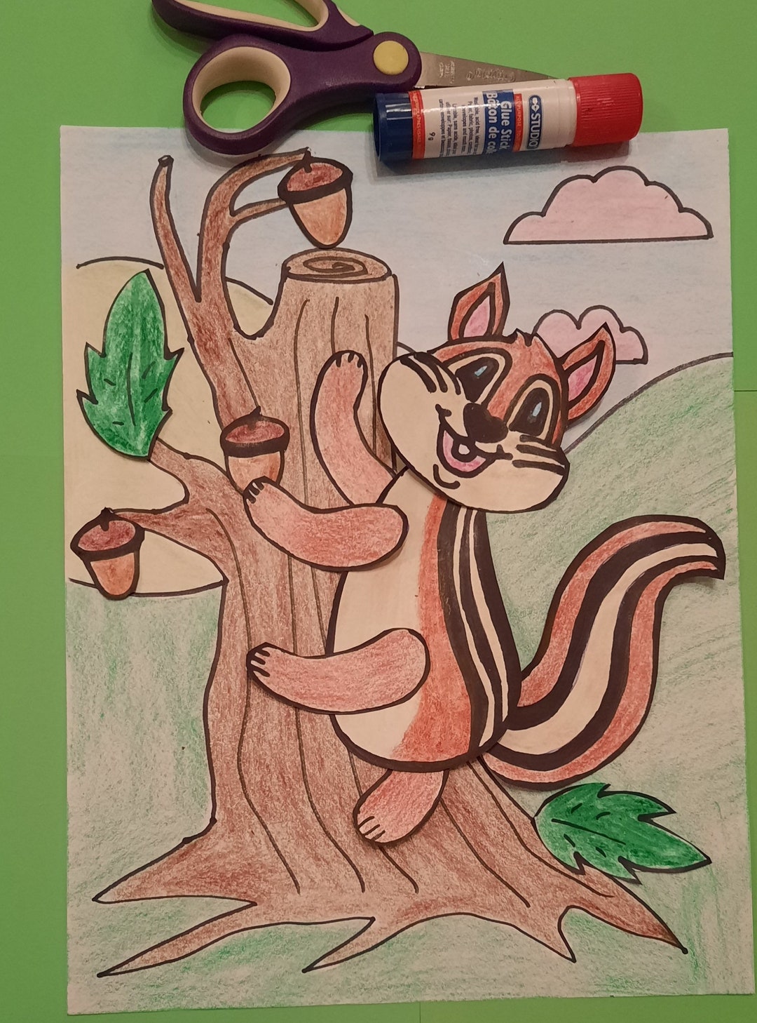 Build a Chipmunk Printable Pdf Craft for Kids. Colour, Cut and Glue ...