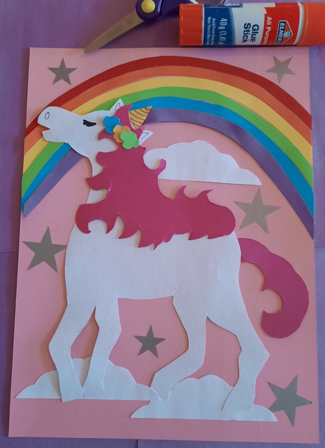 Build a Unicorn Printable Pdf Craft for Kids. Cut and Glue Activity ...