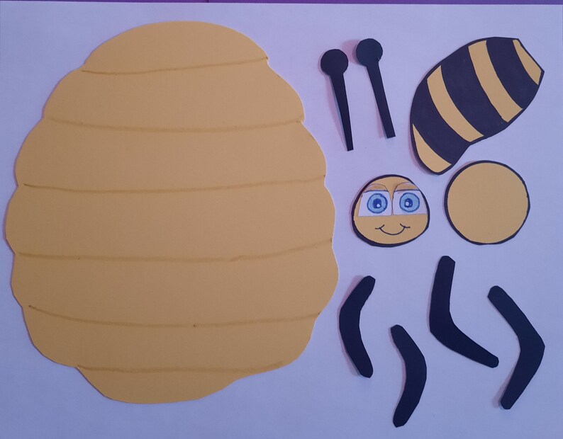 Build a Bee Printable Pdf Craft for Kids. Cut and Glue Activity ...