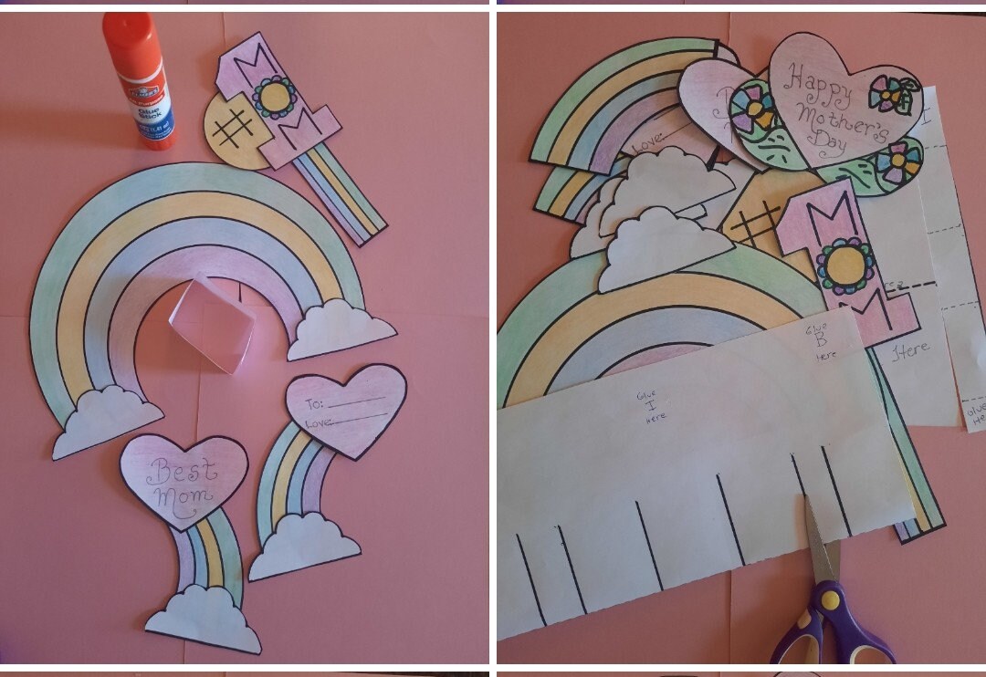 3D MOTHERS DAY CARD Printable Pdf Craft. Colour Cut Glue Activity ...