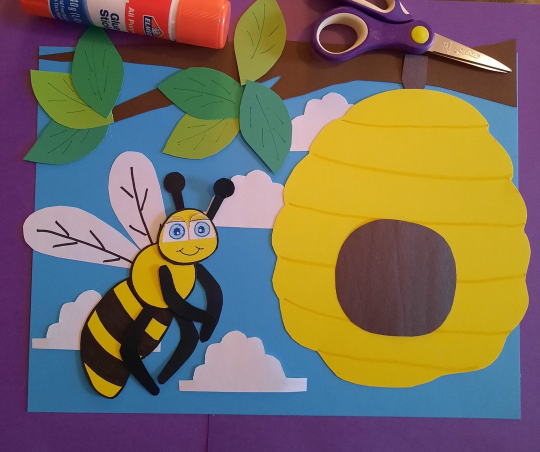 Build a Bee Printable Pdf Craft for Kids. Cut and Glue Activity ...