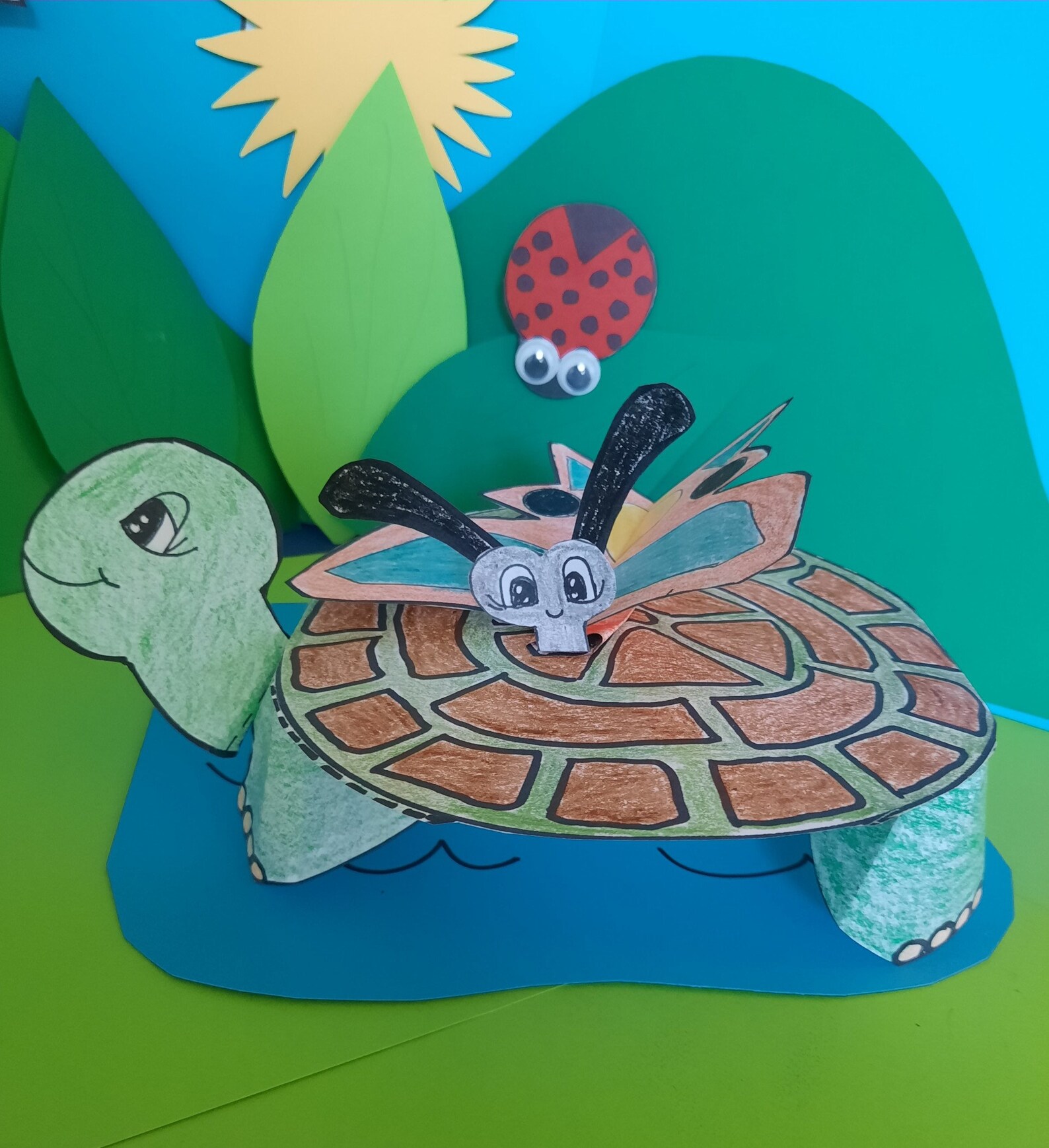 Build a Turtle Butterfly 3D Printable Pdf Craft. Colour Cut and Glue ...