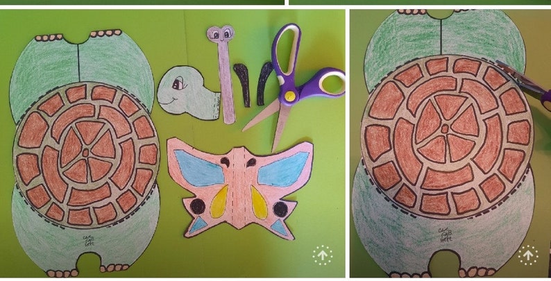 Build a Turtle Butterfly 3D Printable Pdf Craft. Colour Cut and Glue ...