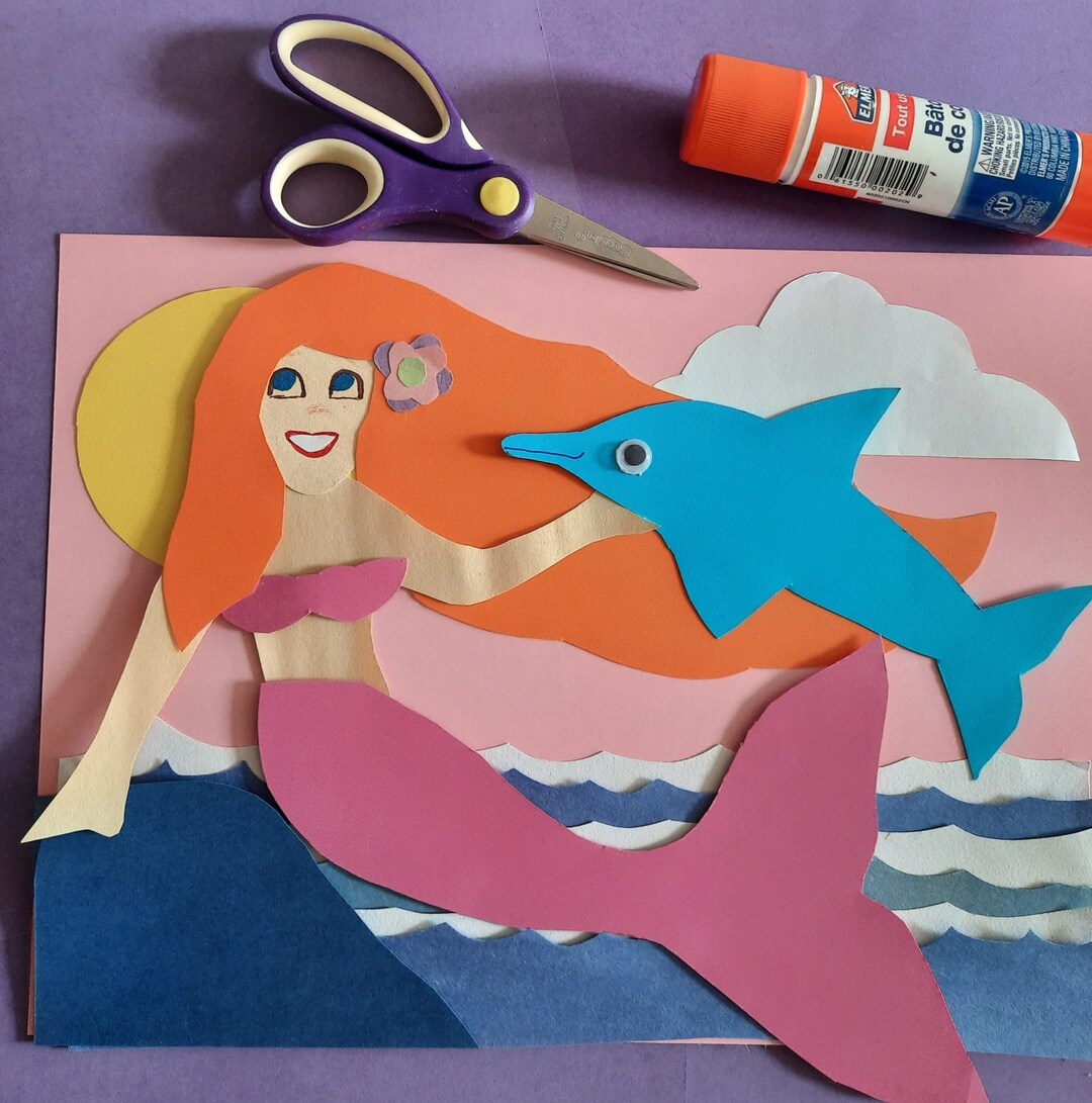 Build a Mermaid Printable Pdf Craft for Kids. Cut and Glue Activity ...