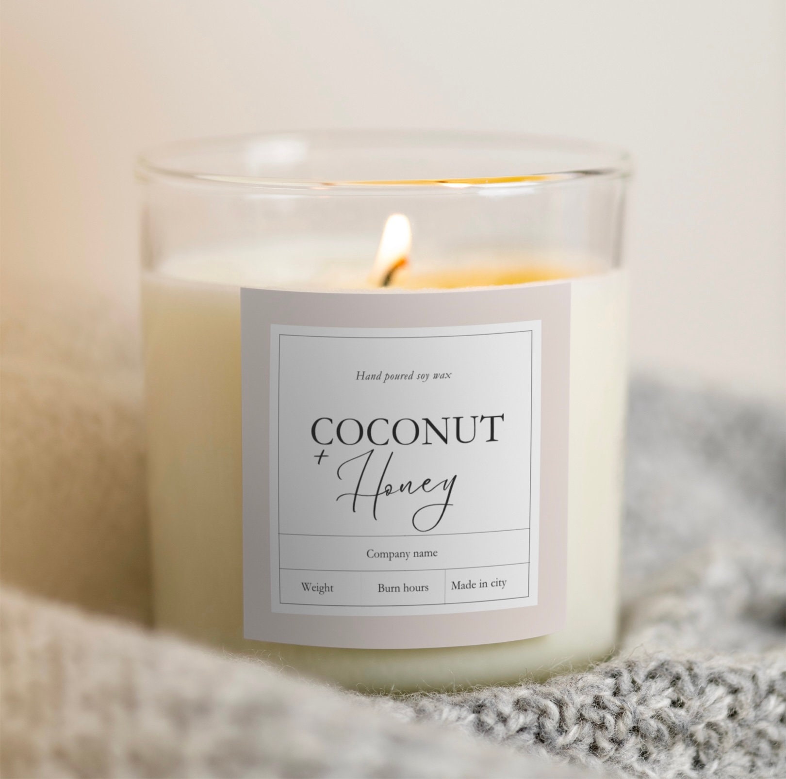 Custom Candle Label, Printable Canvas Template, Candle Business, Candle ...