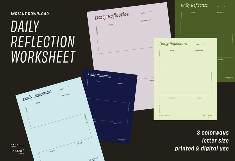 Daily Reflection Worksheet: Be Mindful Connect, Reflect and Set ...