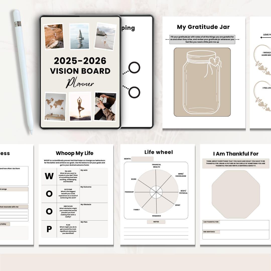 Vision Board Planner, Goal Setting Planner, Inspirational Planner ...