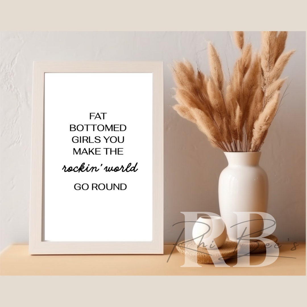 Queen Fat Bottomed Girls Lyrics Print Etsy