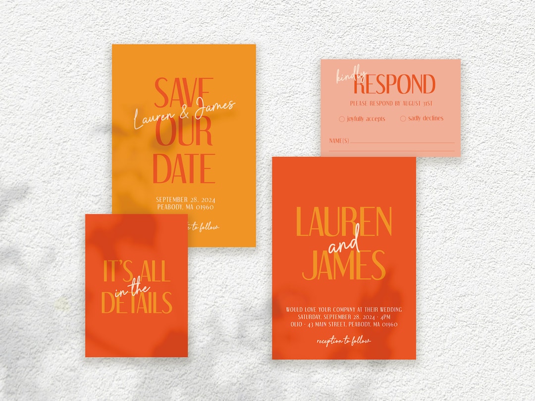 CITRUS DREAM Wedding Invite | Colorful Bright Wedding Invitation ...