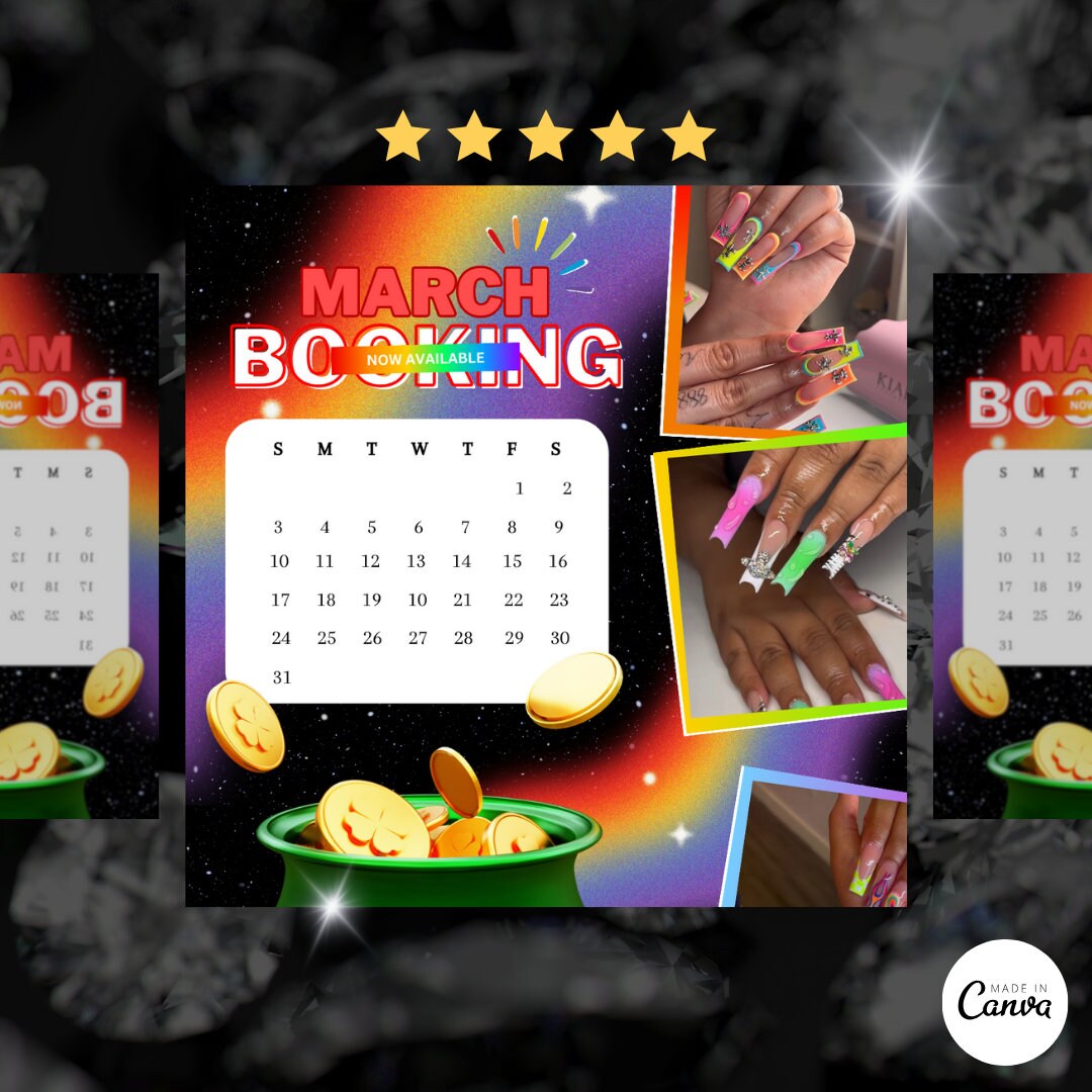 March Booking Flyer Editable Template Business Flyer St. Patrick's Day ...