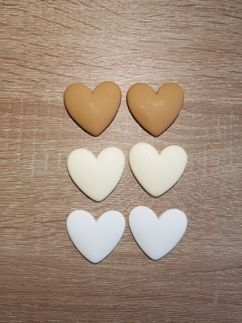 Matte 34 X 37 Mm & 20 X 17 Mm Heart Cabochons, Heart Cabs for Native ...
