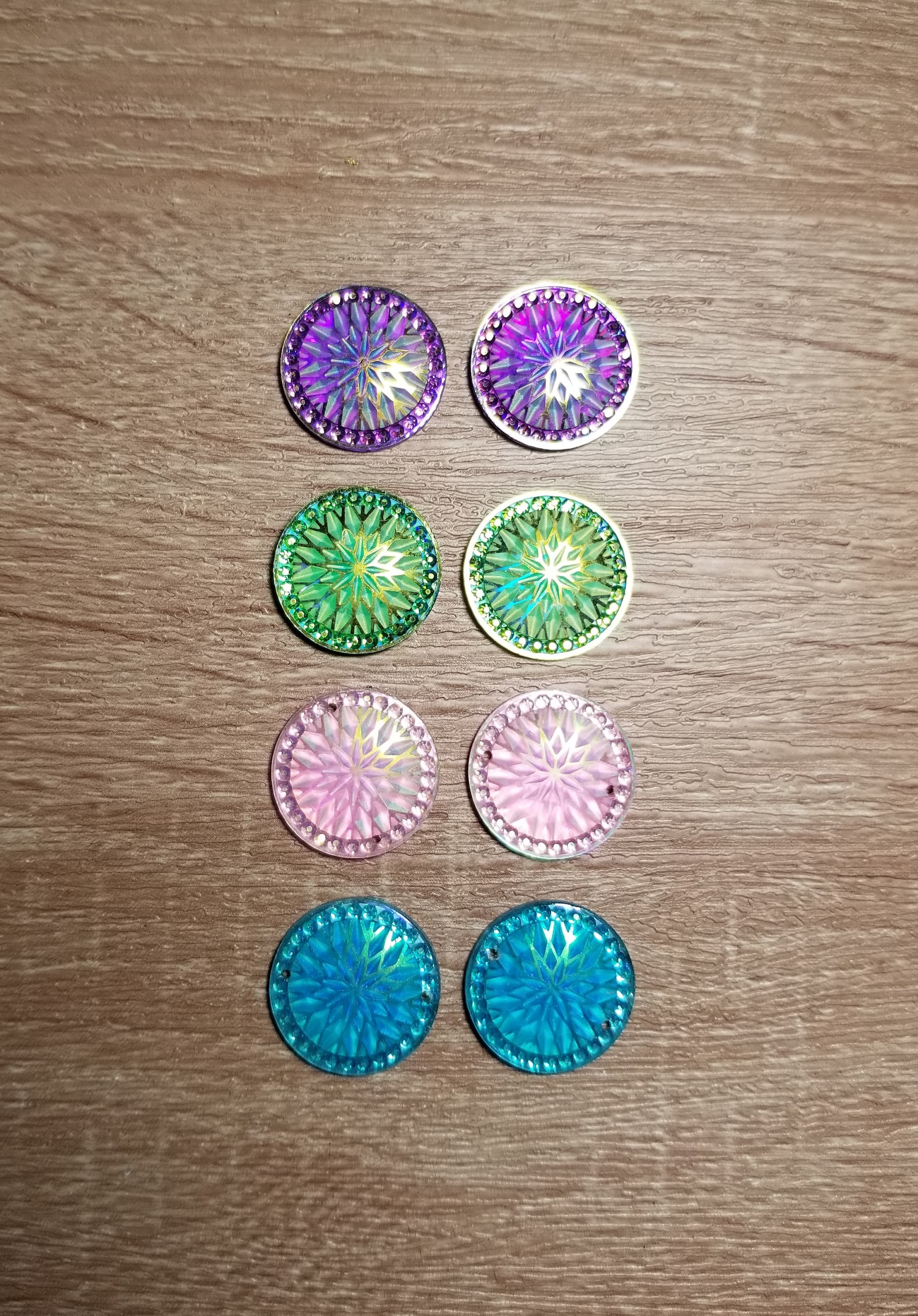 AB 20 Mm Shiny Round Flat Back Cabochons, Round Resin Cabochons for ...