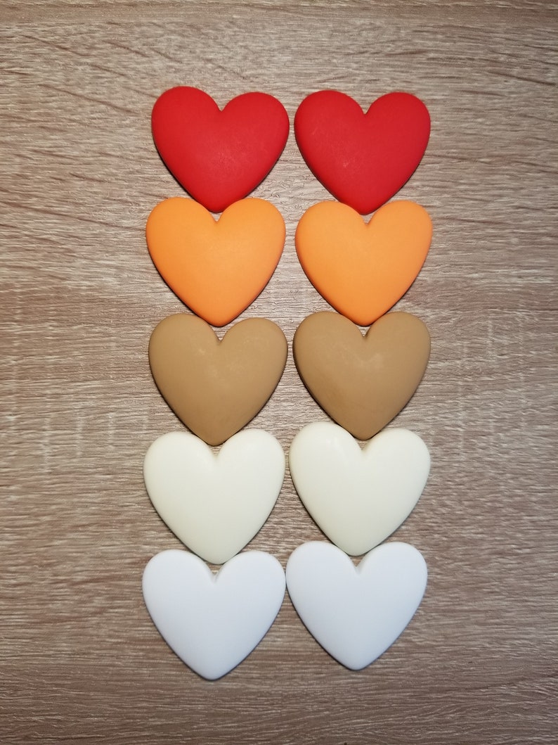 Matte 34 X 37 Mm & 20 X 17 Mm Heart Cabochons, Heart Cabs for Native ...