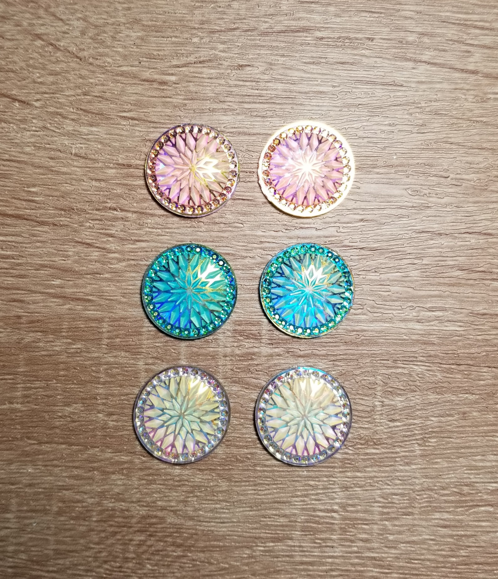 AB 20 Mm Shiny Round Flat Back Cabochons, Round Resin Cabochons for ...