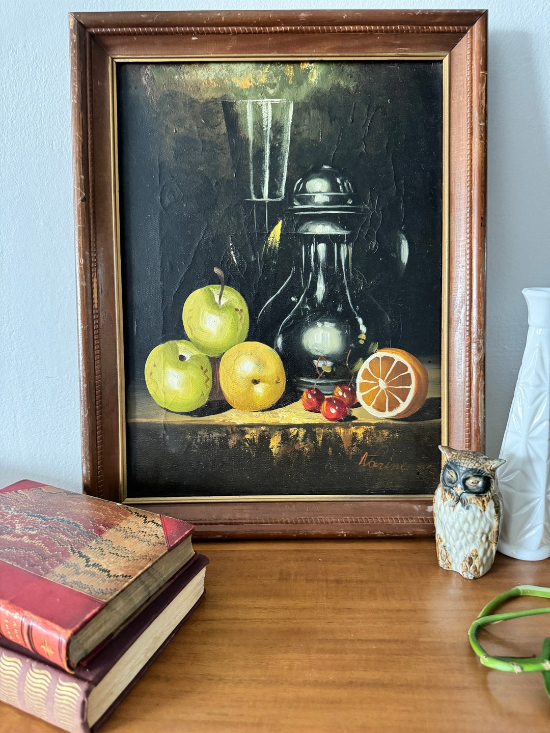 Vintage Framed Oil on Canvas Still Life Painting | 14x18 | Mid Century ...