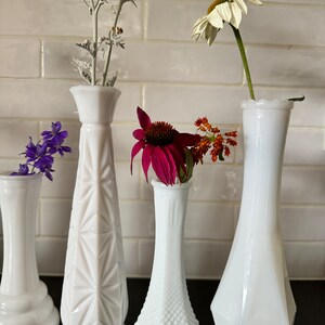 Lot of 7 Vintage Milk Glass Bud Vases Wedding Decor Mix and Match E.O ...