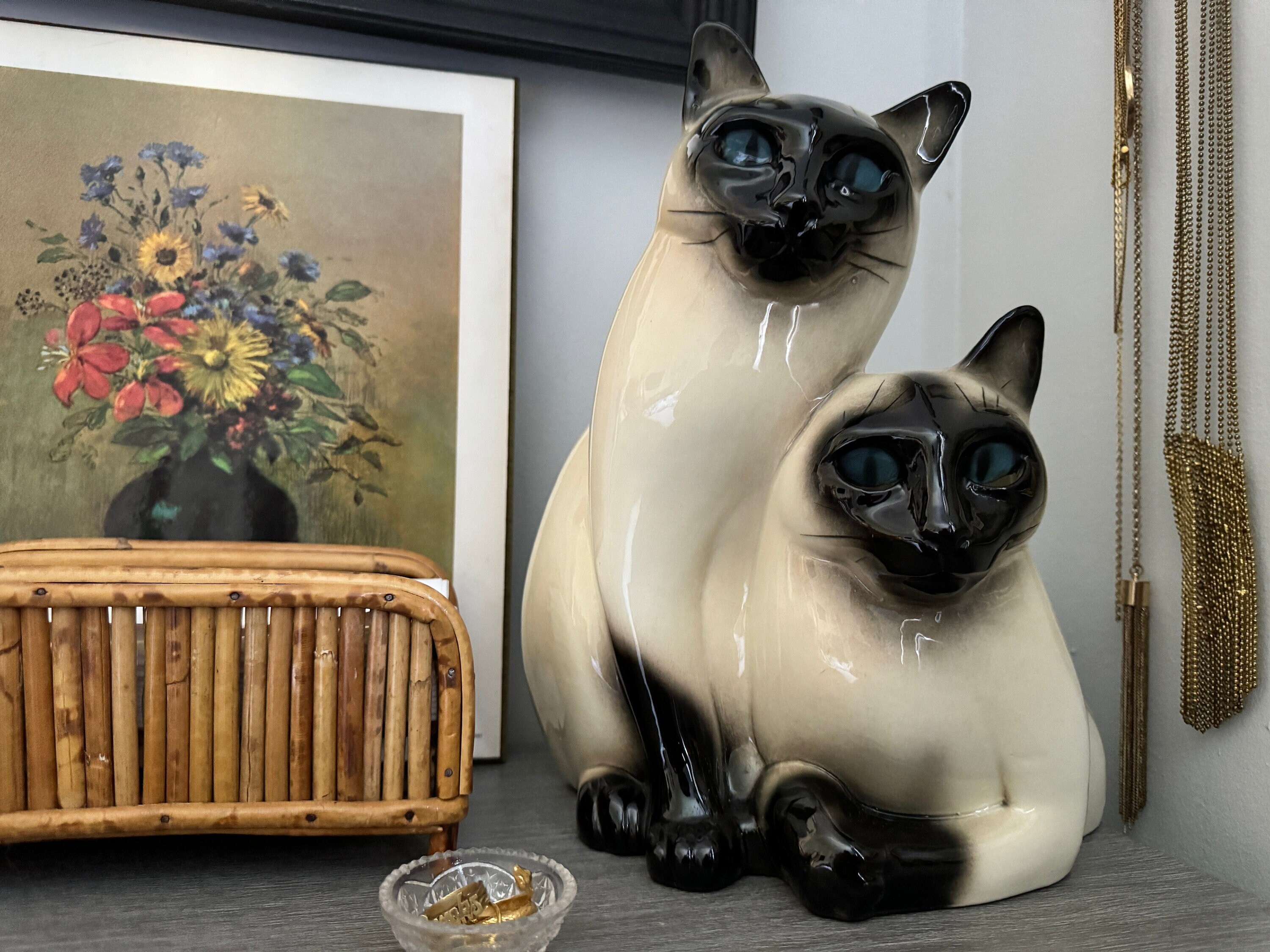 Vintage 1954 Ceramic Siamese Cat TV Lamp by Leland Claes Rare ...