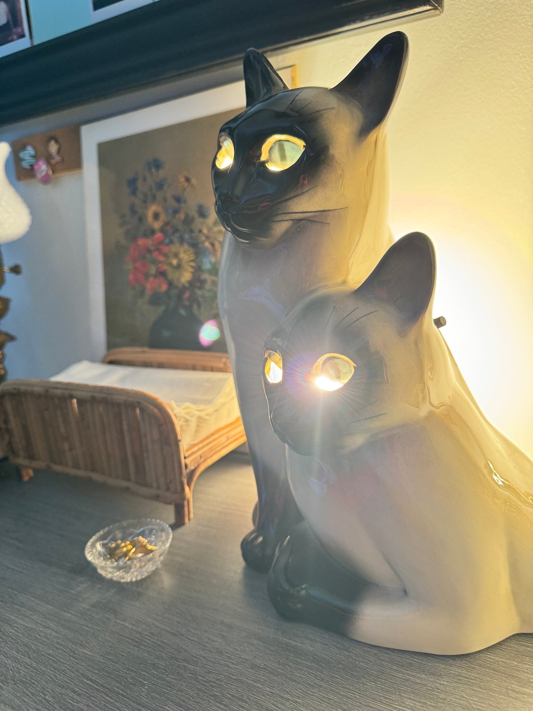 Vintage 1954 Ceramic Siamese Cat TV Lamp by Leland Claes Rare ...