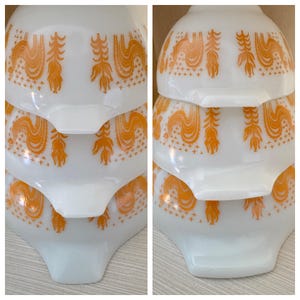 RARE Pyrex Pumpkin Butterprint Cinderella Mixing Bowls 441, 442, 443 ...