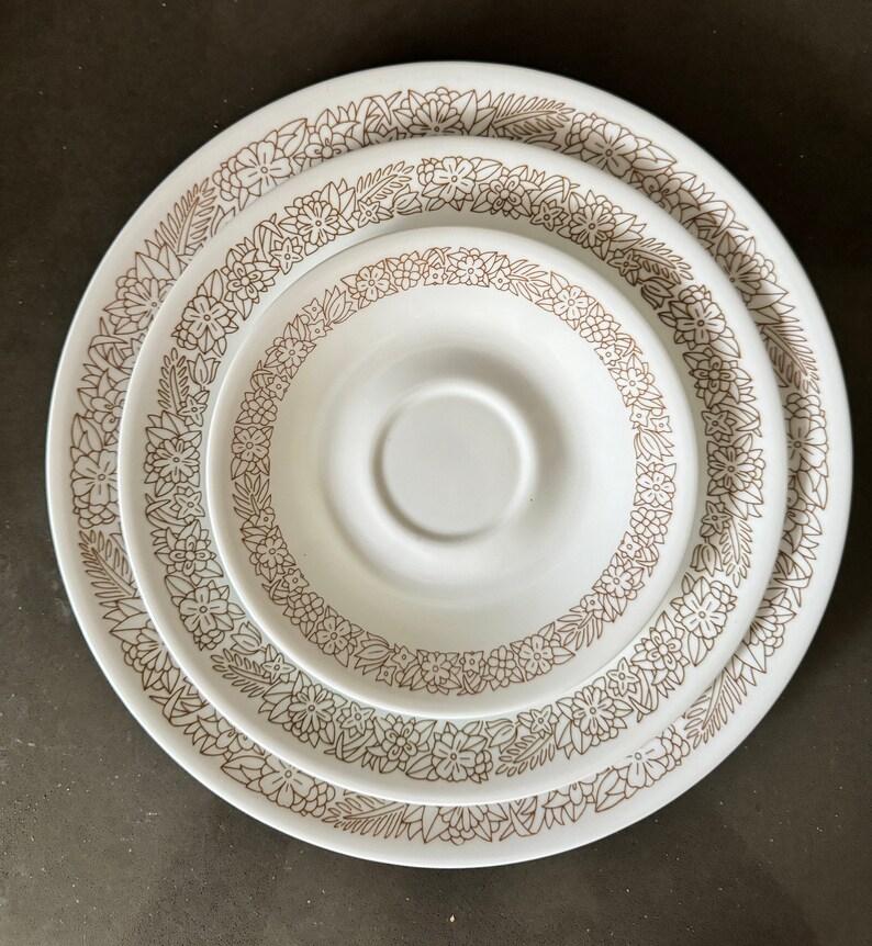 Vintage Corelle Woodland Brown Dinnerware Dinner Plates, Salad Plates ...