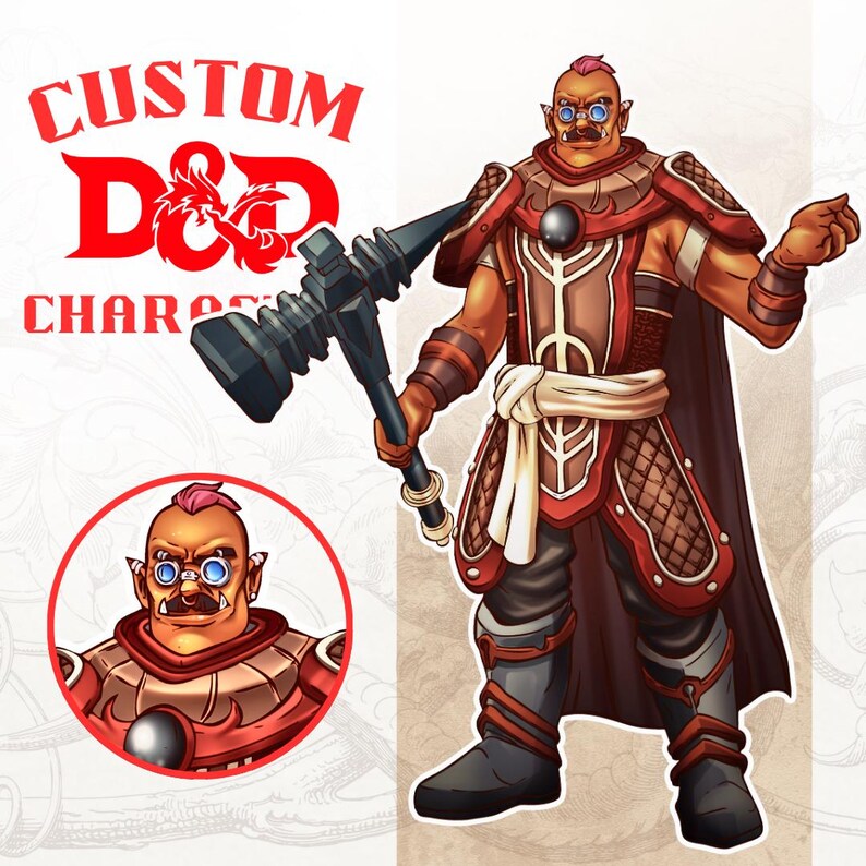CUSTOM DND Character, Dnd Character Commission, Dungeons and Dragon ...