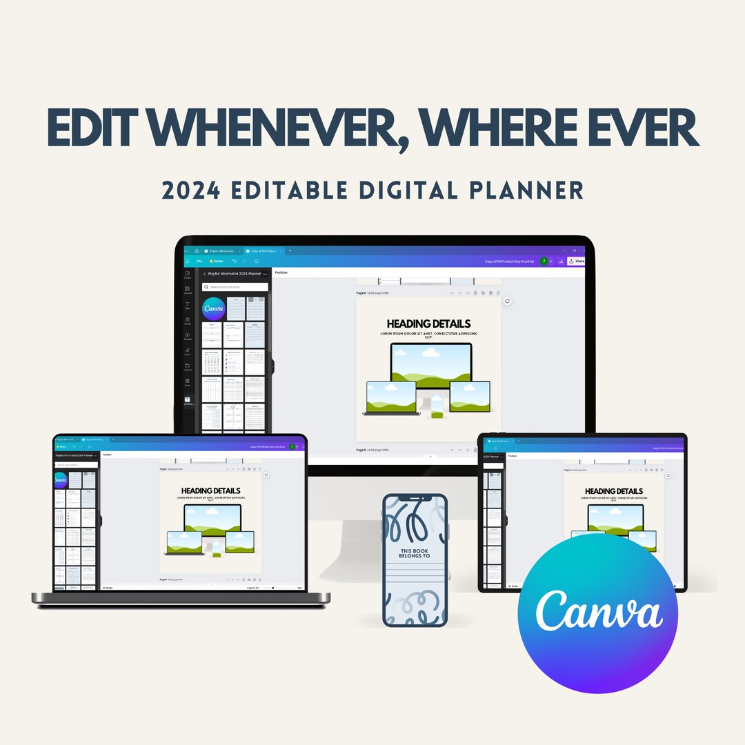 2024 Canva Planner Templates A4 Size Editable Print-ready Commercial ...