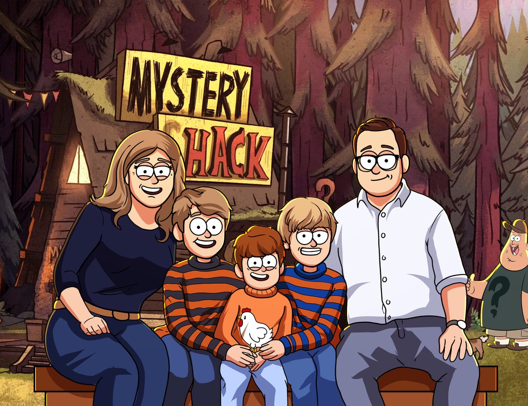 Personalized Gravity Falls Family Portrait - Custom Digital Art ...
